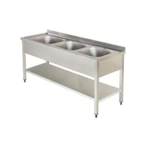 Stainless Steel Three Bowl Sink – Commercial Triple Sink Wash Unit UAE